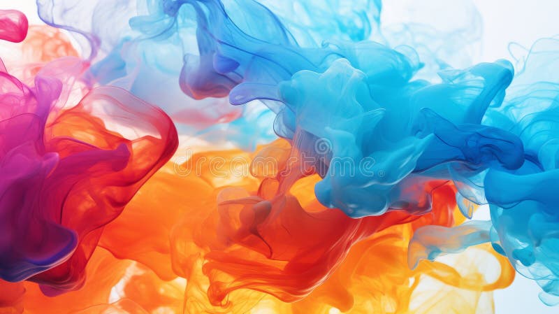 Abstract Background of Acrylic Colors in Water AI Generated Stock ...