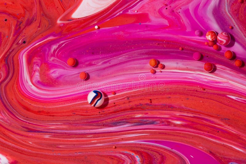 Abstract Background of Acrylic Paint Swirl and Blobs in Oil - a ...