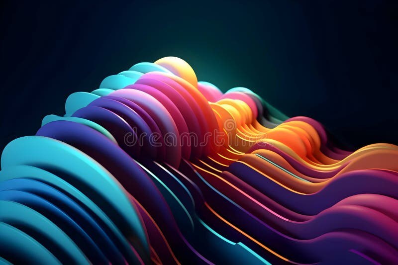 Abstract Background with Many Colorful 3D Waves Stock Vector ...