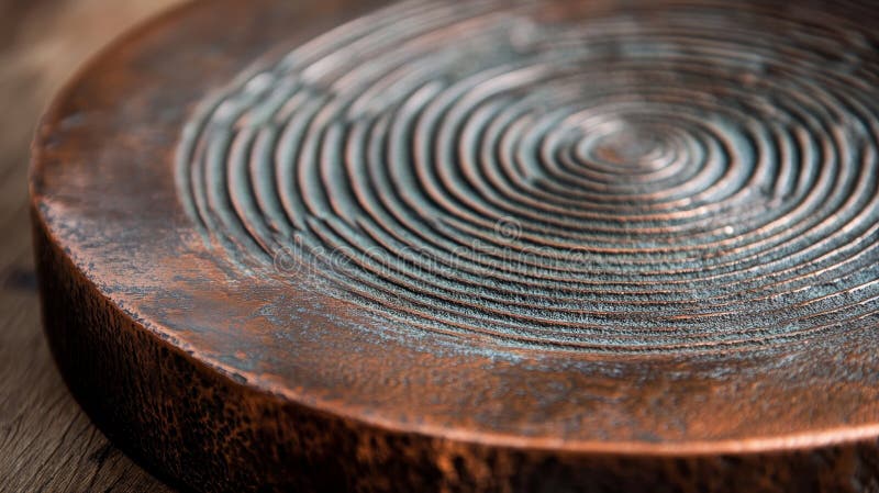 Abstract Background of Aged Copper with Engraved Circular Pattern ...