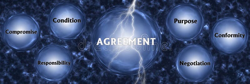 Abstract Background with AGREEMENT Concept. Thinking, Success and ...
