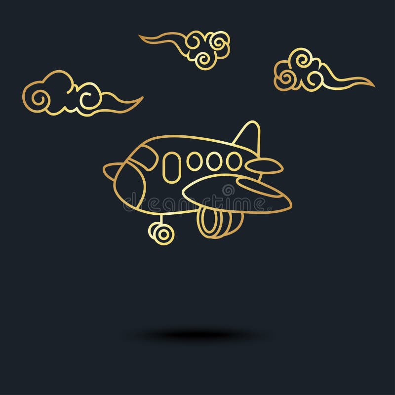Abstract Background for Airplane and Clouds,gold Color,vector ...