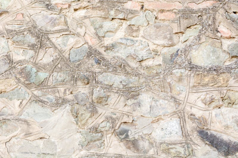 Old Weathered Bright Stone Wall Texture. Stock Photo - Image of surface ...