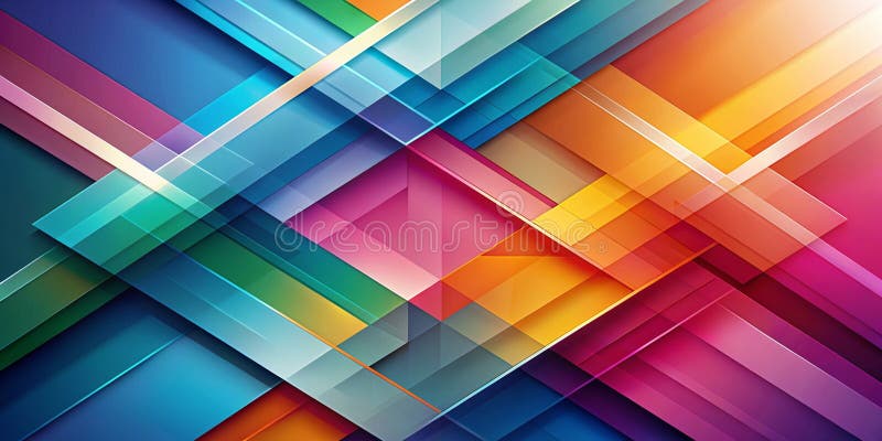 Abstract Background Angular Shapes Intersect and Overlap Creating a ...