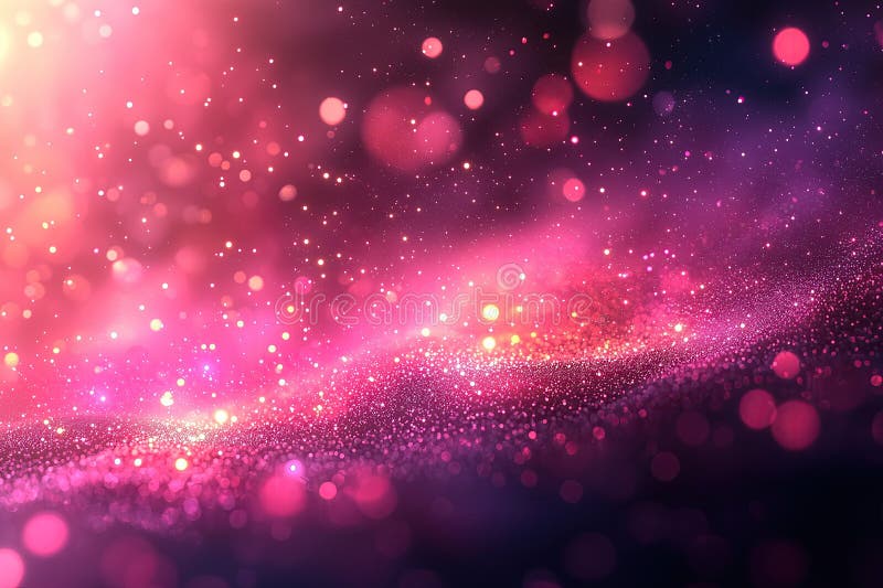 Abstract Background Animation with Floating Particles in Pink and ...