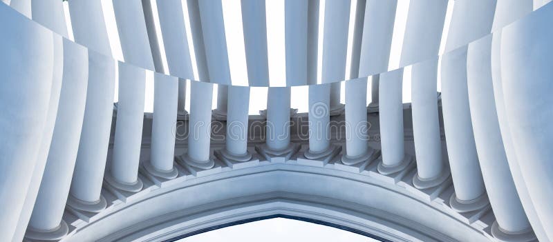 Surreal Columns on Horizon stock illustration. Illustration of clouds ...