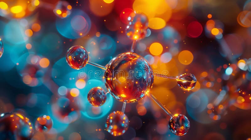An Abstract Background of Atomic Molecules Visualized through Crystal ...