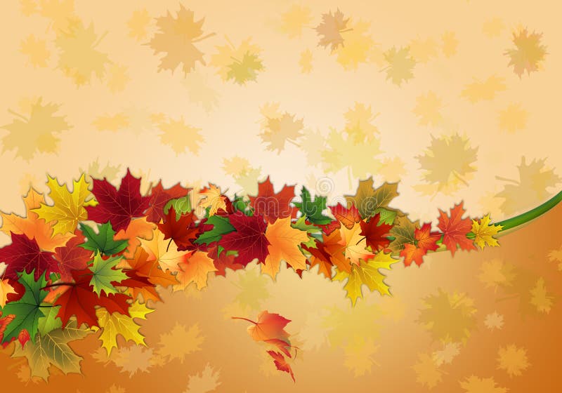 Abstract Background with Autumn Leaves . Stock Illustration ...
