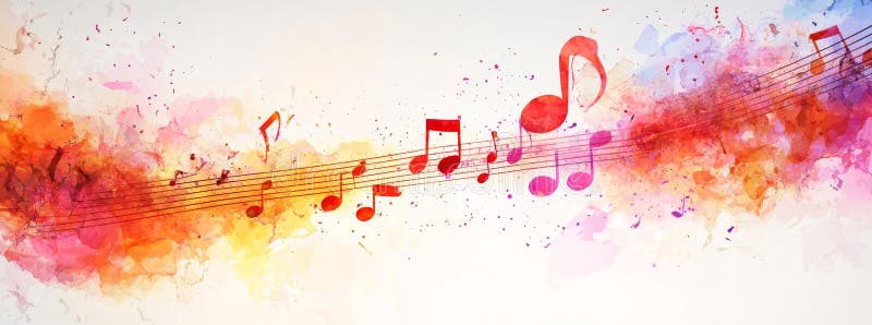 A Multicolored Digital Sheet Music Banner with an Abstract Background ...