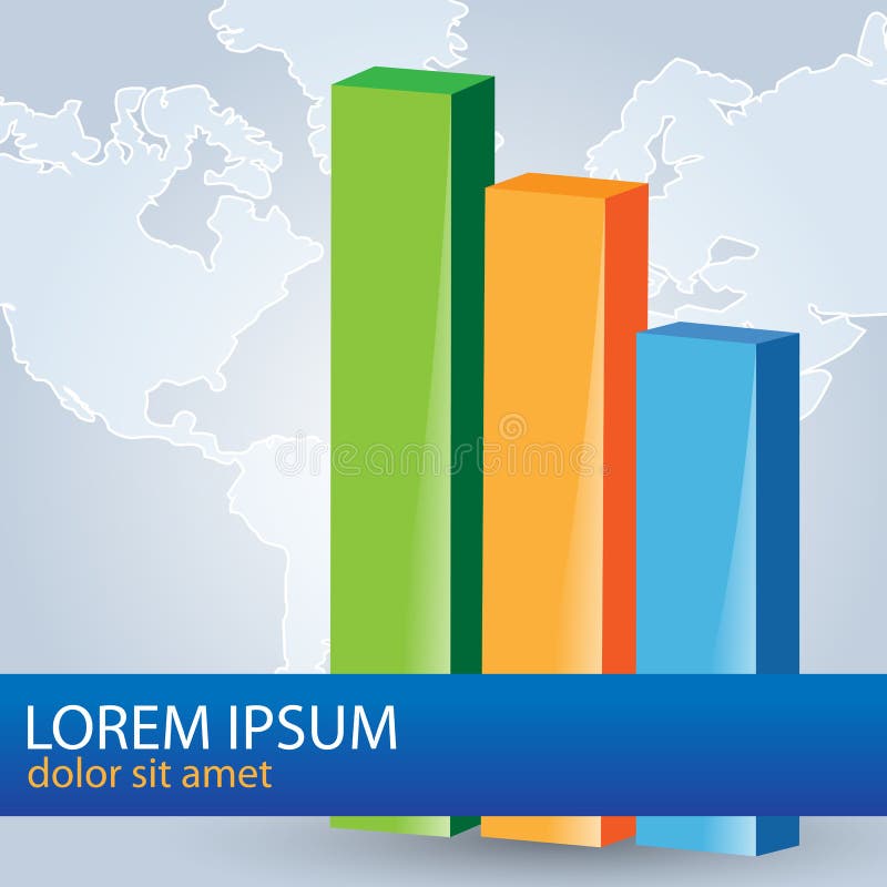 Abstract Background with Bar Graphs and World Map Stock Vector ...