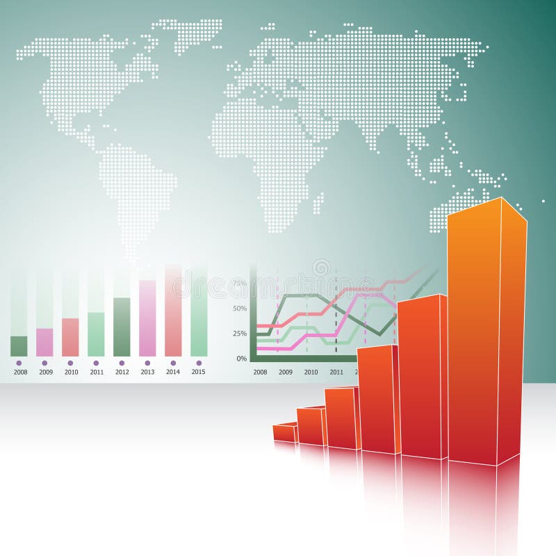 Abstract Background with Bar Graphs Stock Illustration - Illustration ...