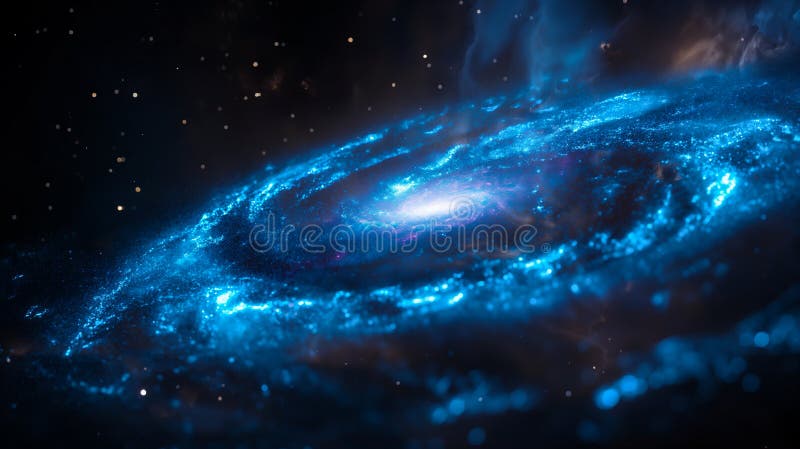 Abstract Background of a Beautiful Glowing Blue Supernova Galaxy in ...