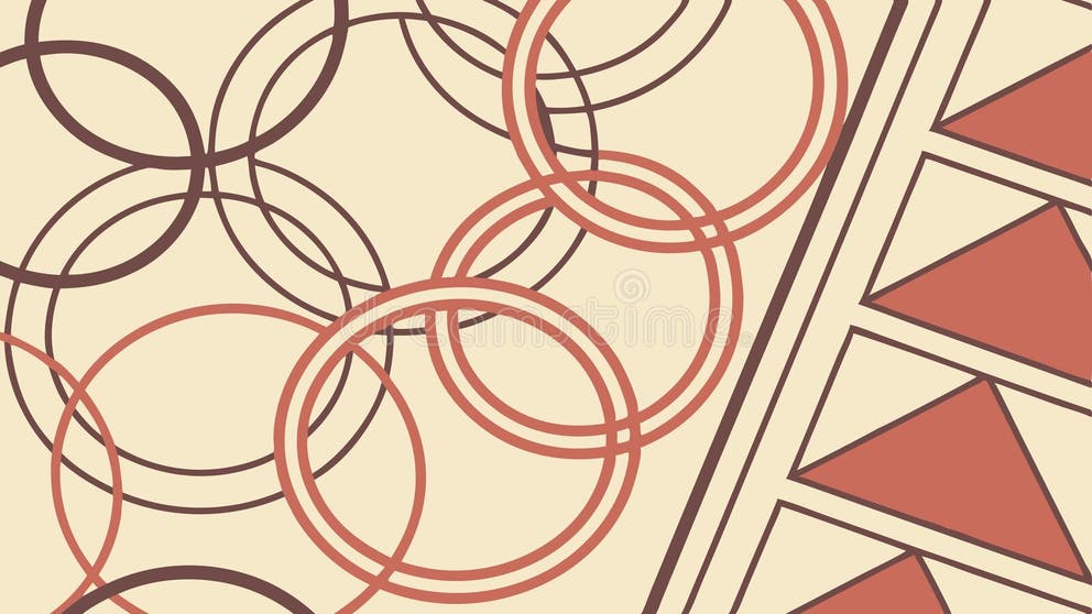 Abstract Background with Beige Rings and Tribal Pattern Elements ...