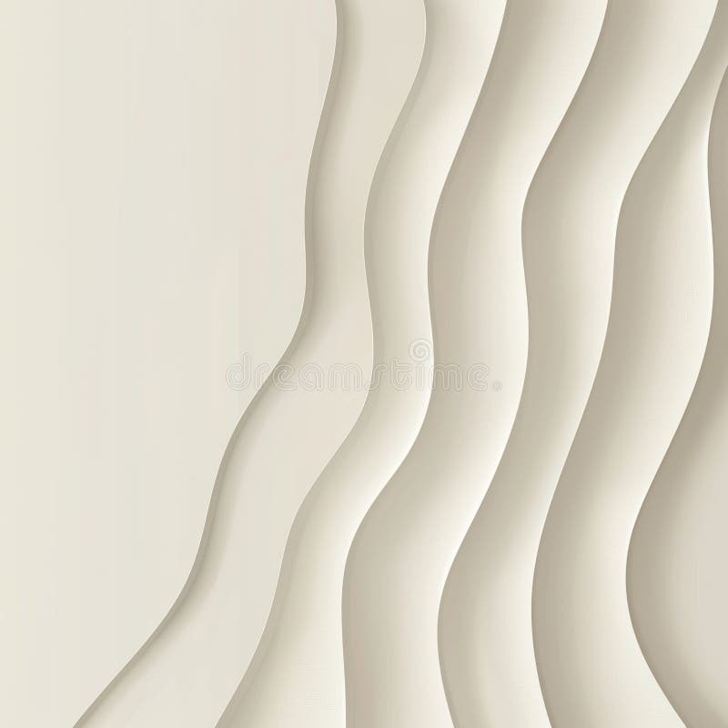 Abstract Background with Beige Waves. 3D Rendering, Digital ...