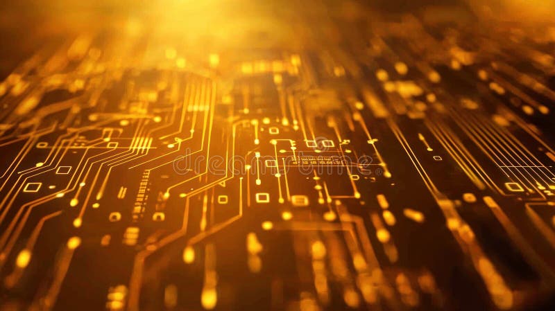 An Abstract Background With Binary Code And Circuit Patterns Stock Illustration Illustration