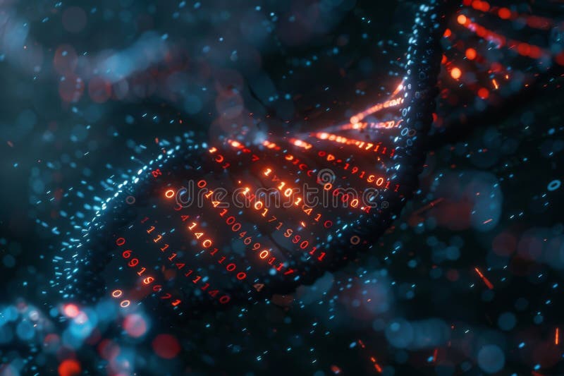 Abstract Background Binary Code of DNA Shape. Stock Image - Image of ...