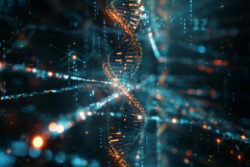 Abstract Background Binary Code of DNA Shape. Stock Photo - Image of ...