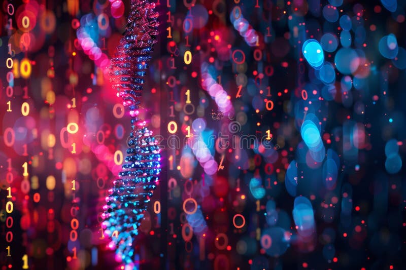 Abstract Background Binary Code of DNA Shape. Stock Image - Image of binary, helix: 312957957