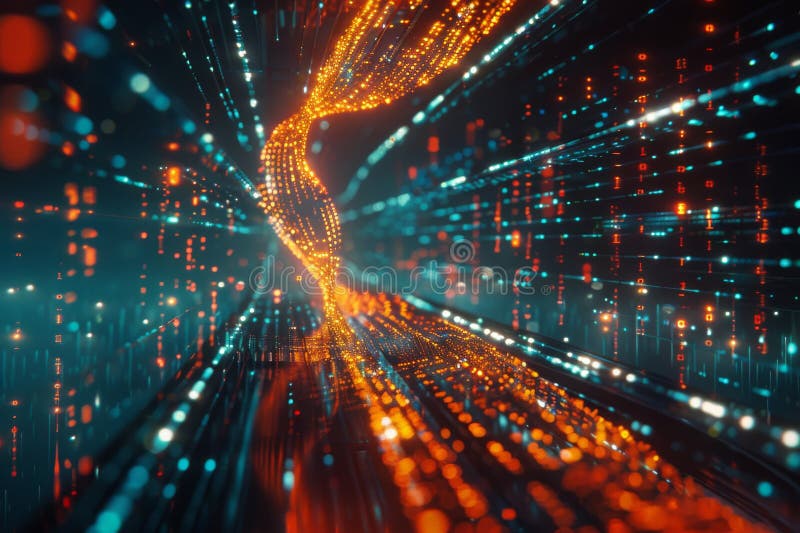 Abstract Background Binary Code of DNA Shape. Stock Photo - Image of visualization, futuristic ...