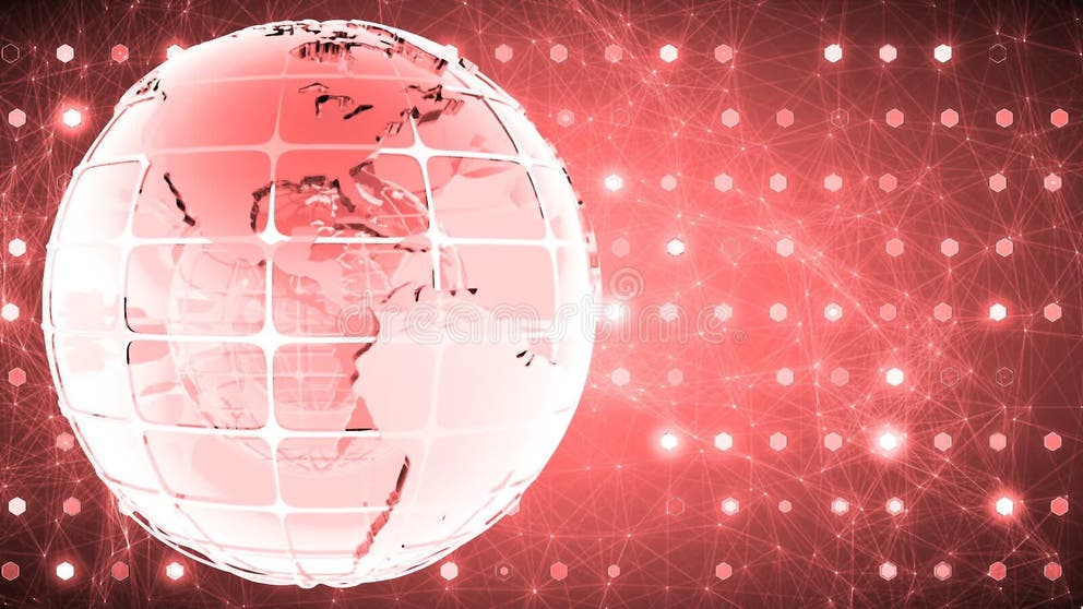 Background of Binary Code with the Rotation of the Glass of the Globe ...