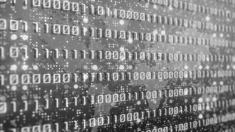 Abstract Red Background with Binary Computer Code. Panel with Rapidly ...