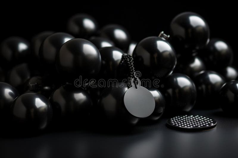 Abstract Background with Black Balls and Various Shapes. Generative AI ...