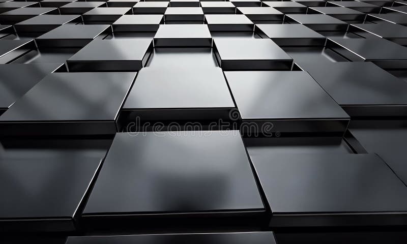 Abstract Background of Black Cubes in a Checkered Pattern, Creating a ...