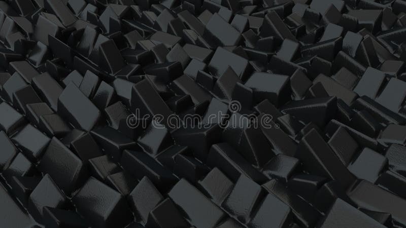 Abstract Background with Black Cubes, Geometric Low-poly Installation ...