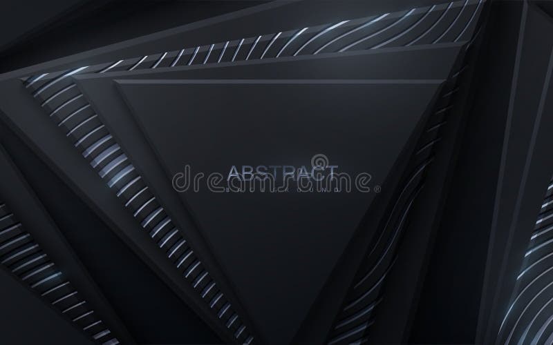 Abstract Background with Black Geometric Triangle Shapes Textured with ...