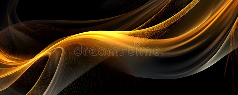 Abstract Background with Black and Gold Waves - Modern Design Banner ...
