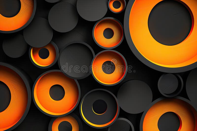 Abstract Background with Black and Orange Angular Shards Stock ...