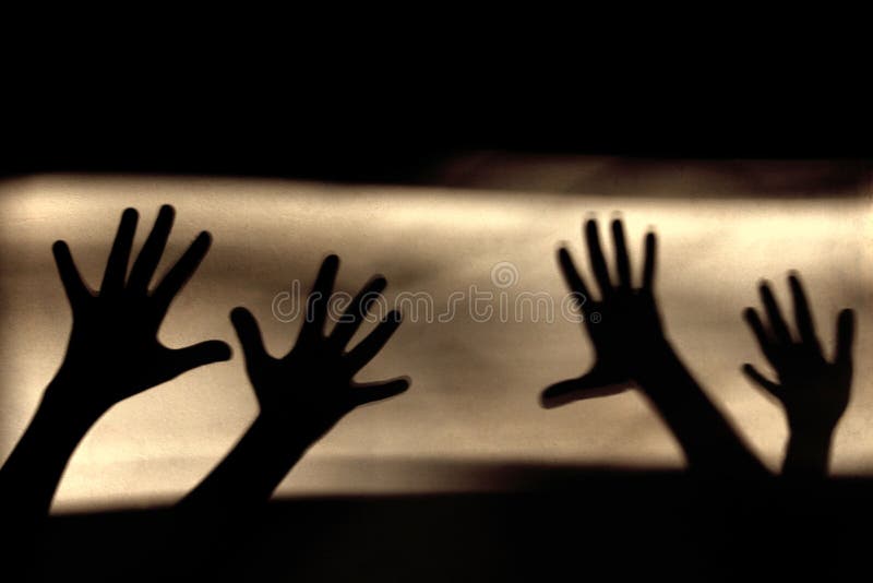 Abstract Background. Black Shadows of a Hands on the Wall Stock Photo ...