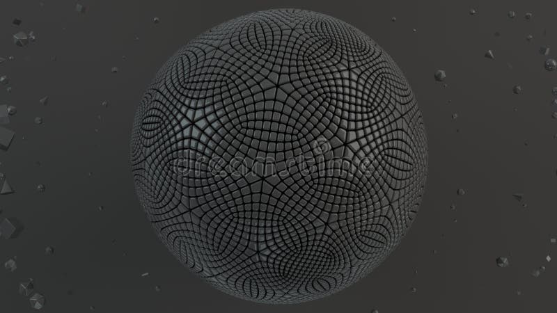 Black Sphere on the Black Surface Stock Illustration - Illustration of ...