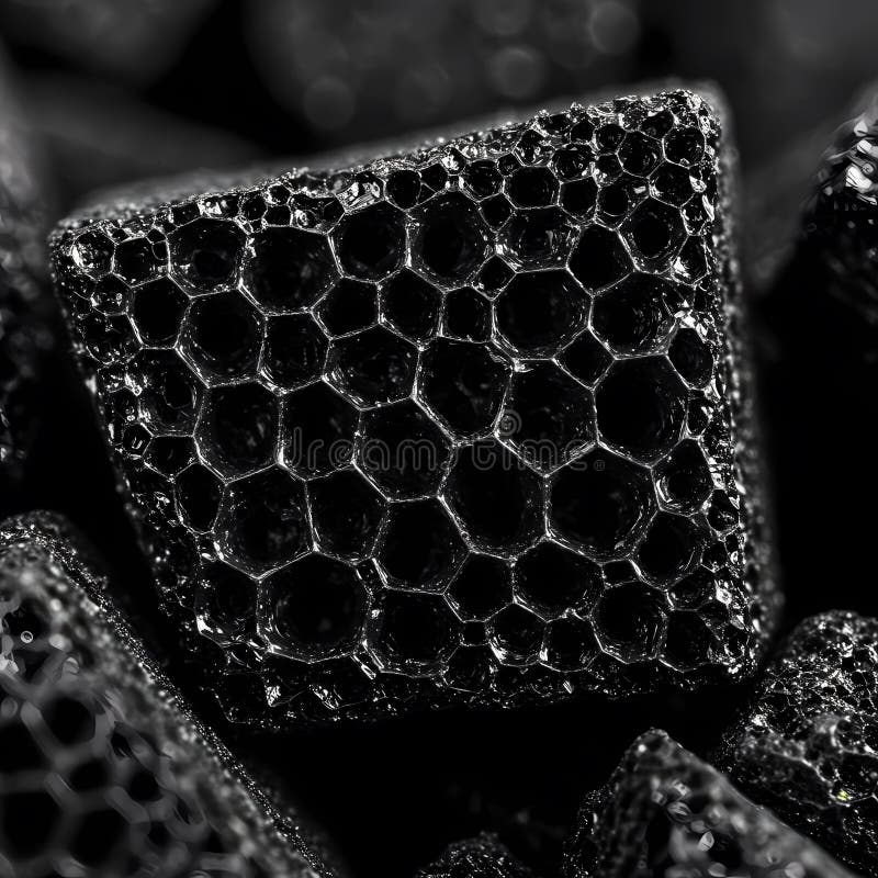 Abstract Background of Black and White Plastic Cell Pattern, Close Up ...