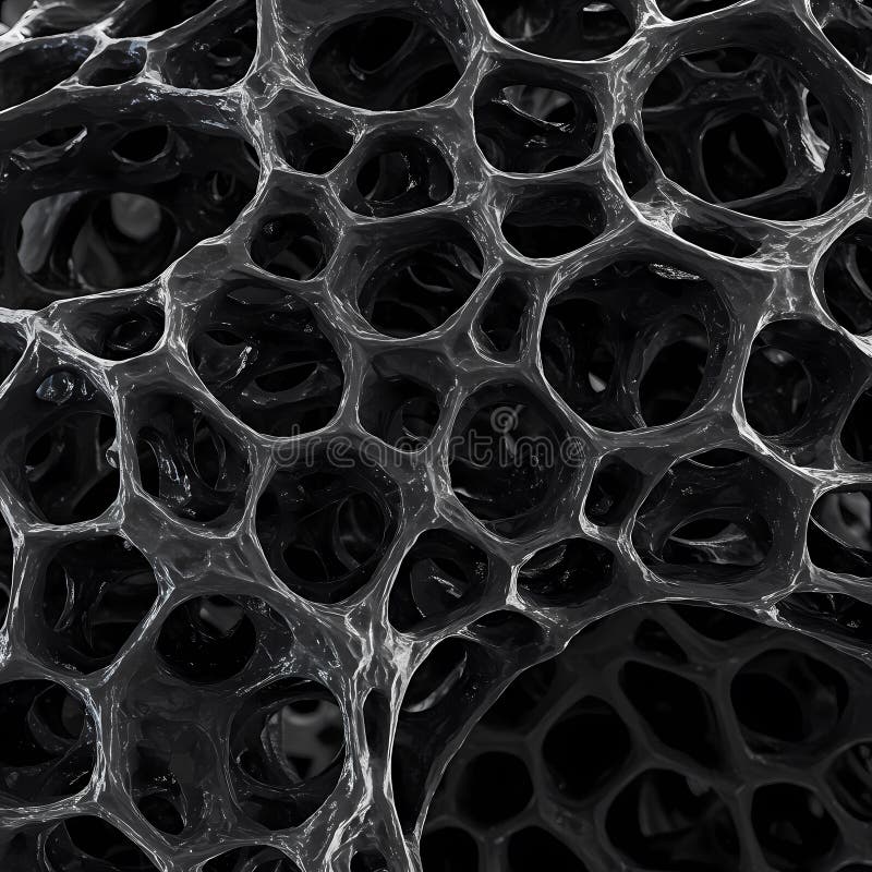 Abstract Background of Black and White Plastic Cell Pattern, Close Up ...
