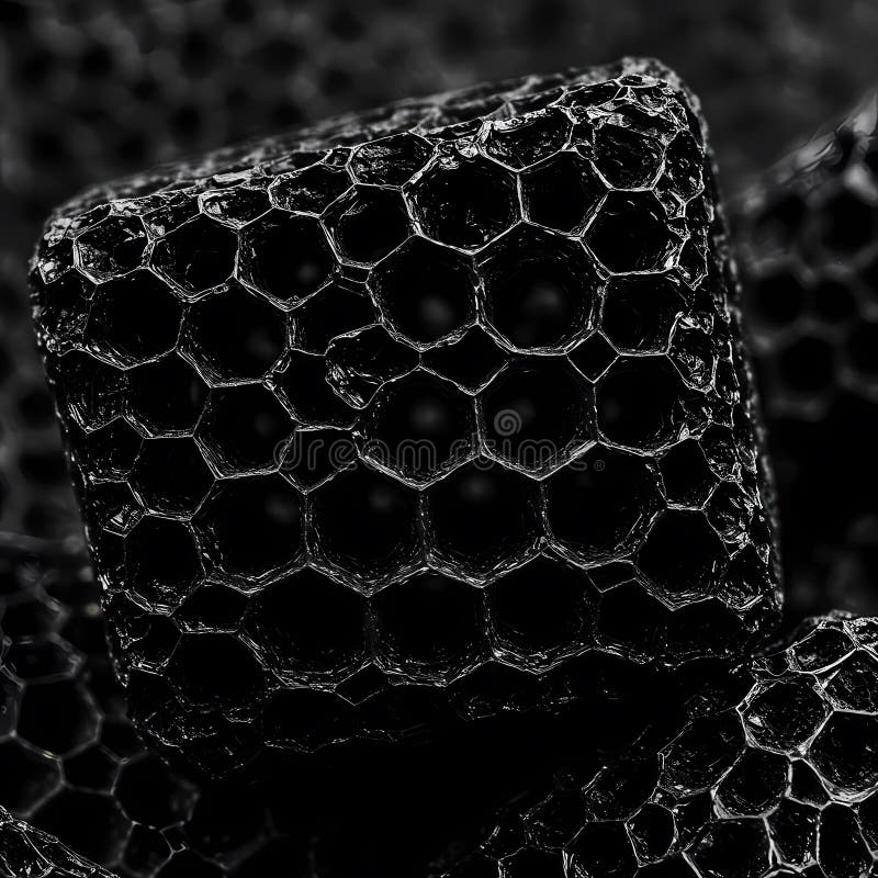 Abstract Background of Black and White Plastic Cell Pattern, Close Up ...