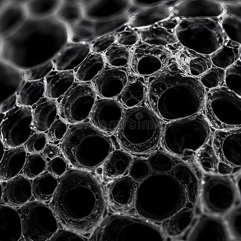 Abstract Background of Black and White Plastic Cell Pattern, Close Up ...