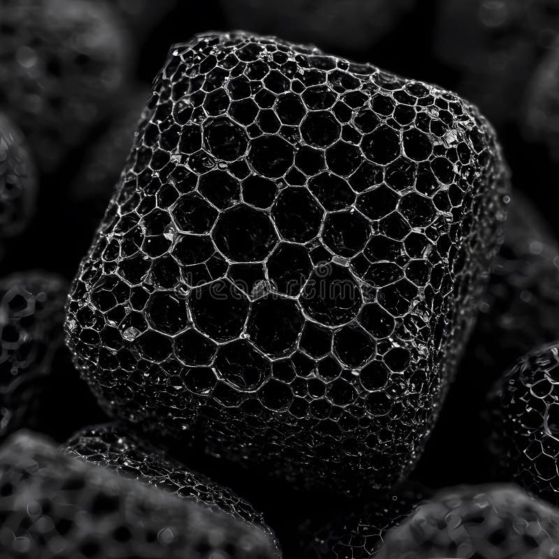 Abstract Background of Black and White Plastic Cell Pattern, Close Up ...