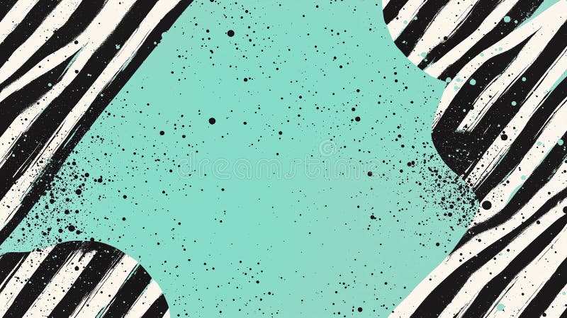 Abstract Background with Black and White Striped Curves and Splatter ...