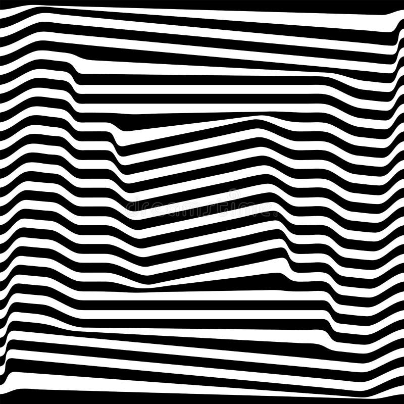 Abstract Background in Black and White with Wavy Lines Pattern Stock ...