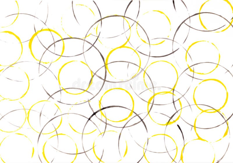 Abstract Background of Black and Yellow Round Bubbles, Balls on White ...