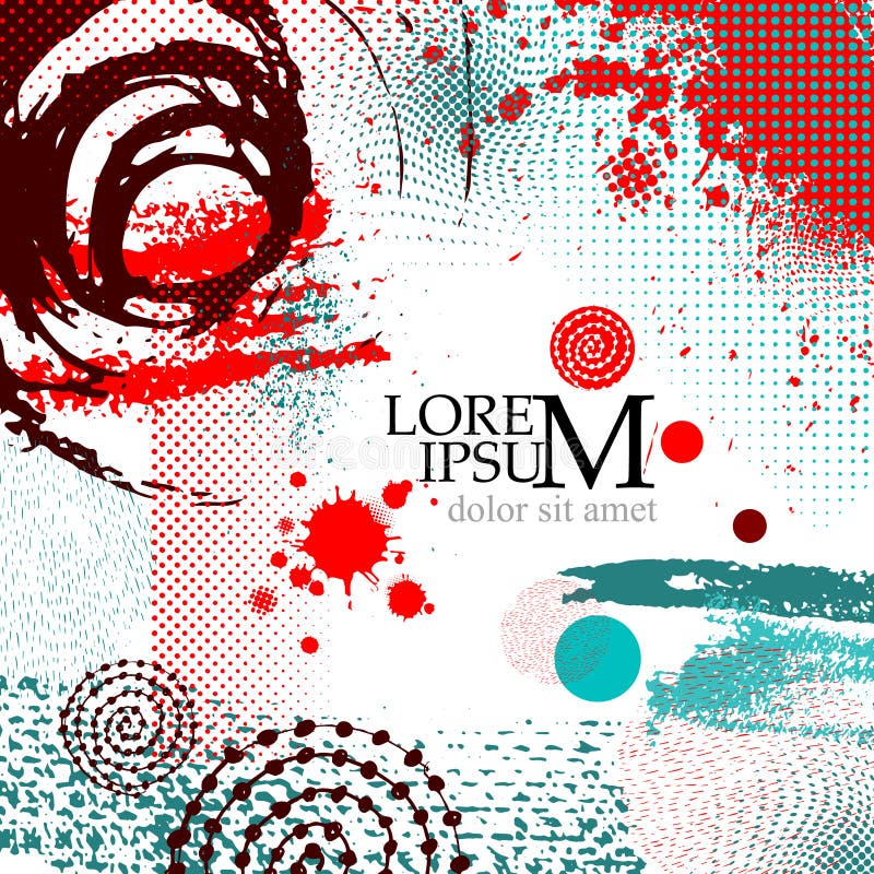 Abstract Background with Blobs and Graphic Elements. Blank for Text ...