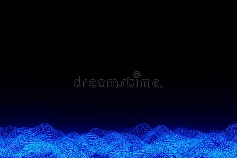 Blue Audio Waveform Abstract Techno Background Stock Illustration ...