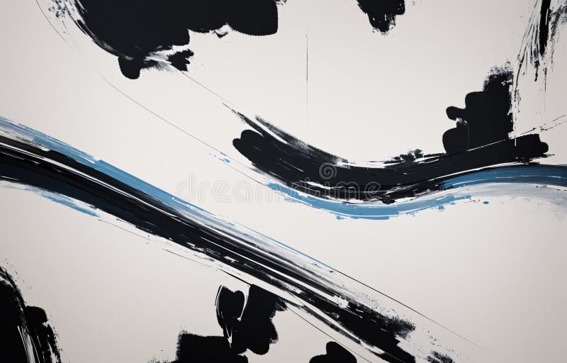 Abstract Background with Blue and Black Paint Brush Stock Illustration ...