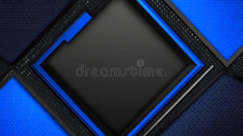Abstract Background with Blue and Black Squares. Geometric Pattern ...