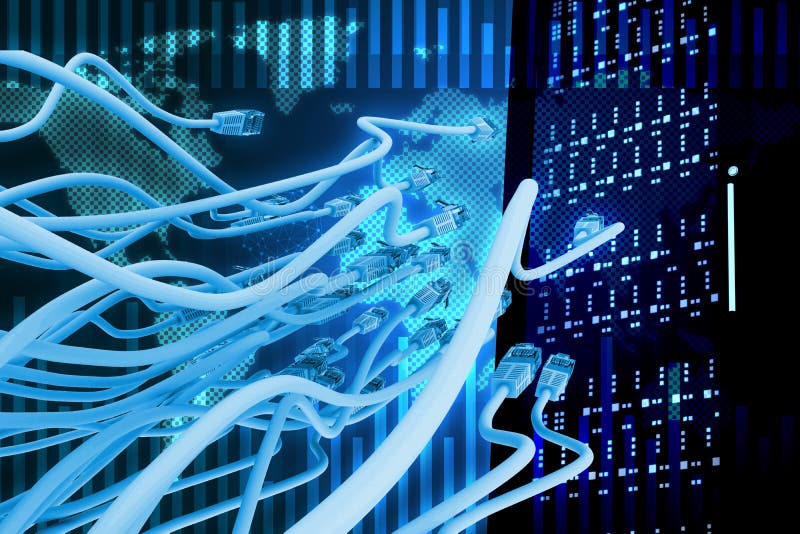 Abstract Background with Blue Cables Stock Photo - Image of background ...