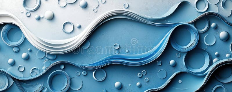 Abstract Background with Blue Circles and Flowing Lines Stock Photo ...