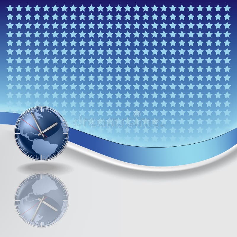 Abstract Background With Blue Clock Stock Vector - Illustration of ...