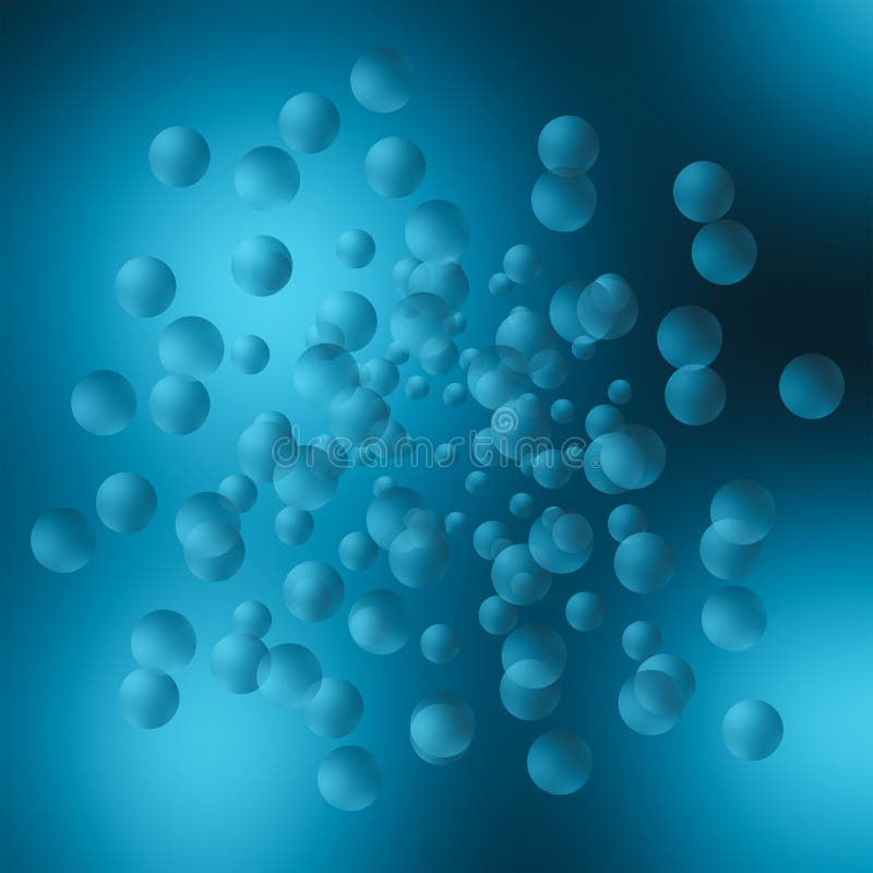 Abstract Background in Blue Color with Bubbles Stock Illustration ...
