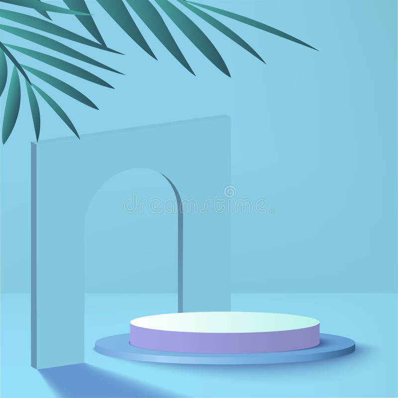 Abstract Background with Blue Color Geometric 3d Podiums. Vector Stock ...